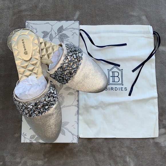 Birdies | Shoes | Birdies Songbird Velvet Crystal Champagne Color ...